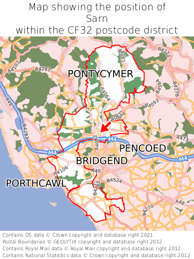 Where is Sarn? Sarn on a map