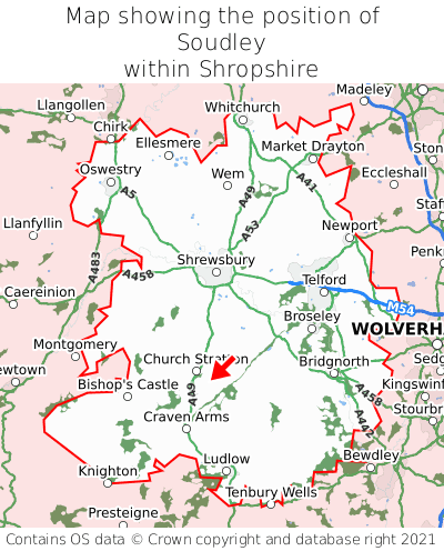 Where is Soudley? Soudley on a map