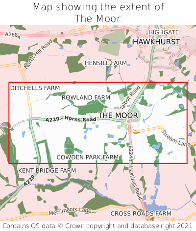 Where is The Moor? The Moor on a map