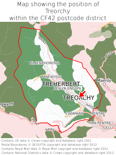 Where is Treorchy? Treorchy on a map