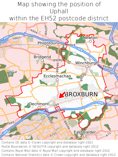 Where is Uphall? Uphall on a map