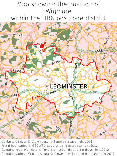 Where is Wigmore? Wigmore on a map