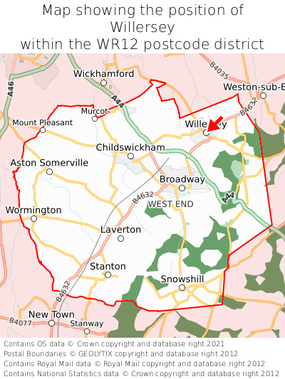 Where is Willersey? Willersey on a map