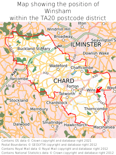 Where is Winsham? Winsham on a map